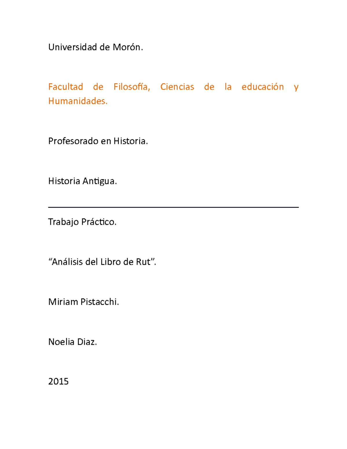 Análisis del Libro de Rut - Universidad de Facultad de Ciencias de la y ...