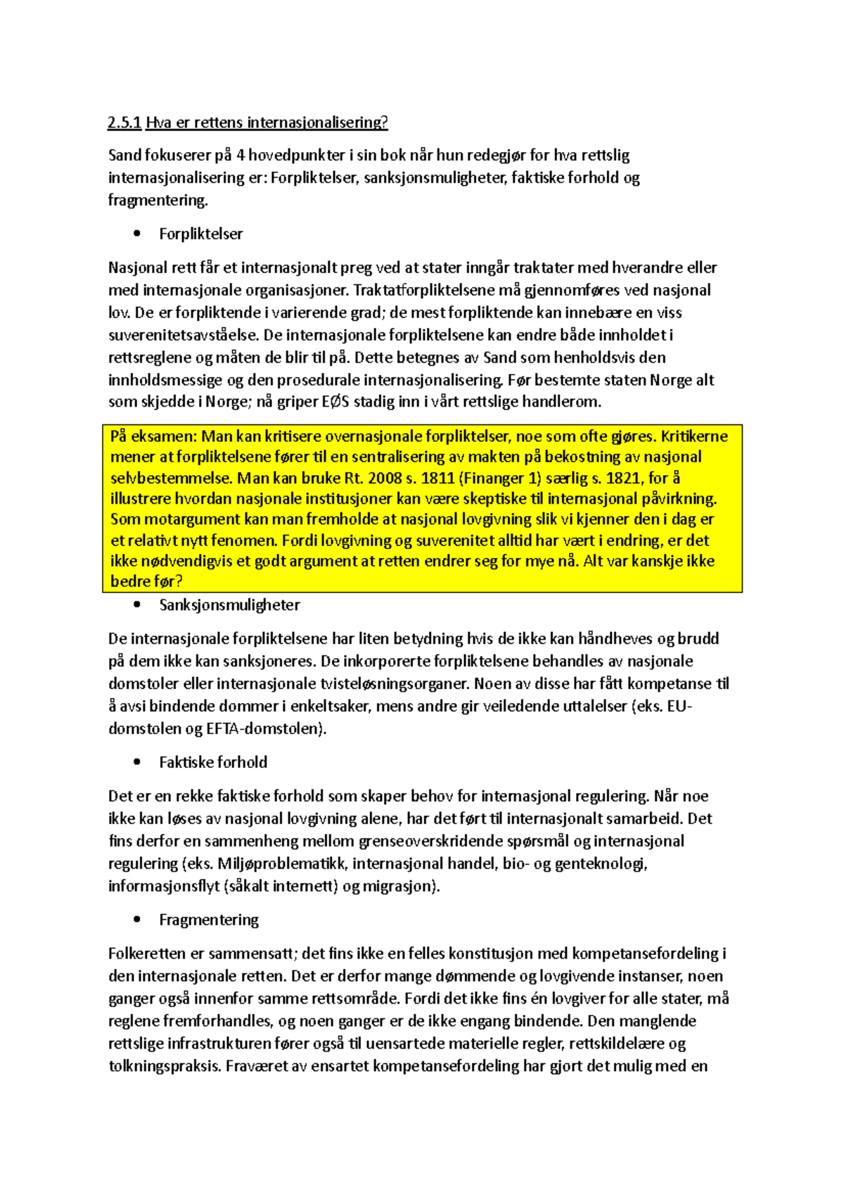Exfac - Oppsumering DEL 41 - 2.5 Hva er rettens internasjonalisering ...
