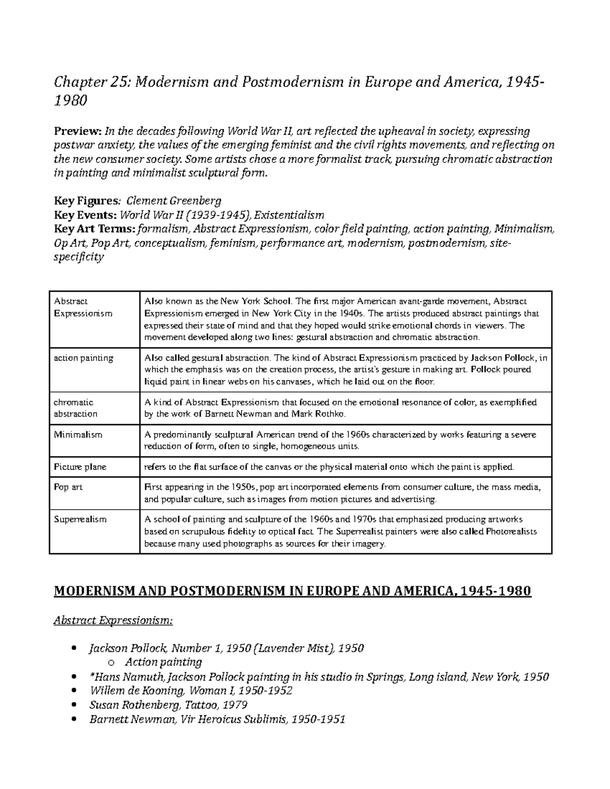 Chapter 25 Lecture 1 - Professor Godbey - Chapter 25: Modernism and ...