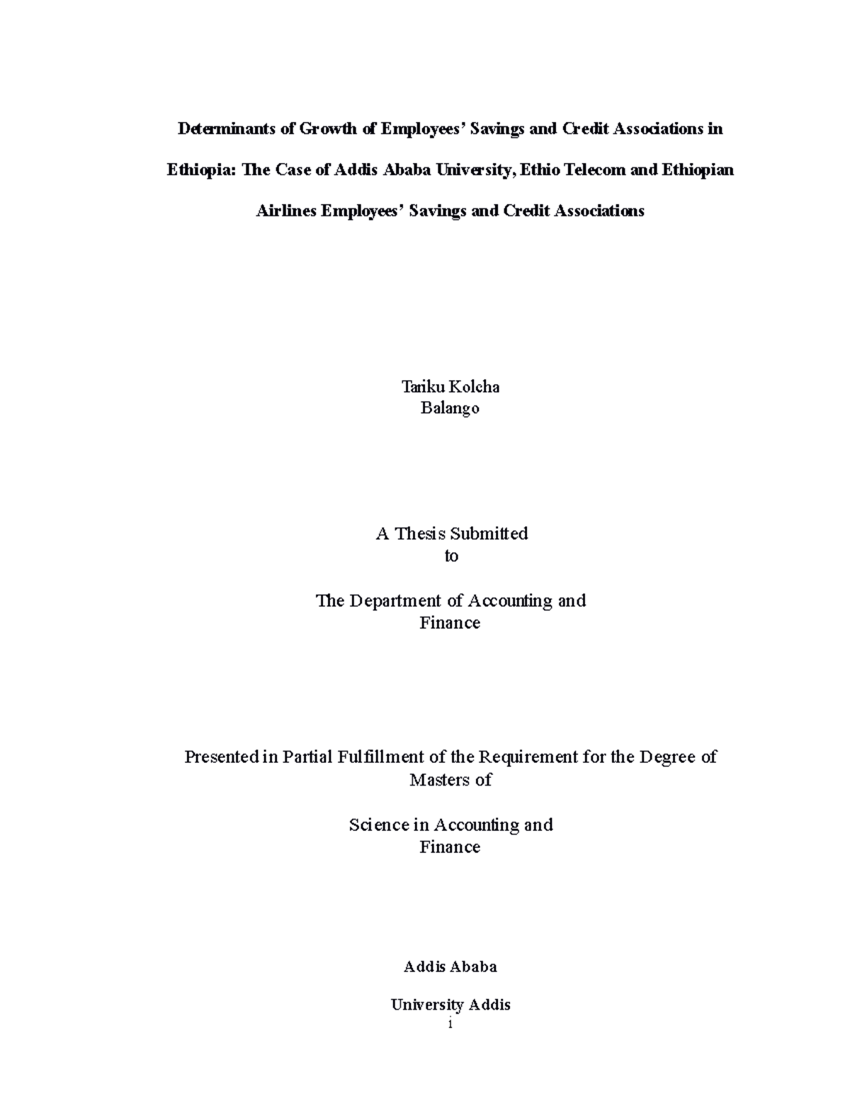 Tariku Kolcha Accounting Thesis - Determinants of Growth of Employees ...