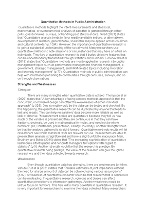 Quantitative Analysis Report Descriptive Statistics Analysis - PADM 810 ...