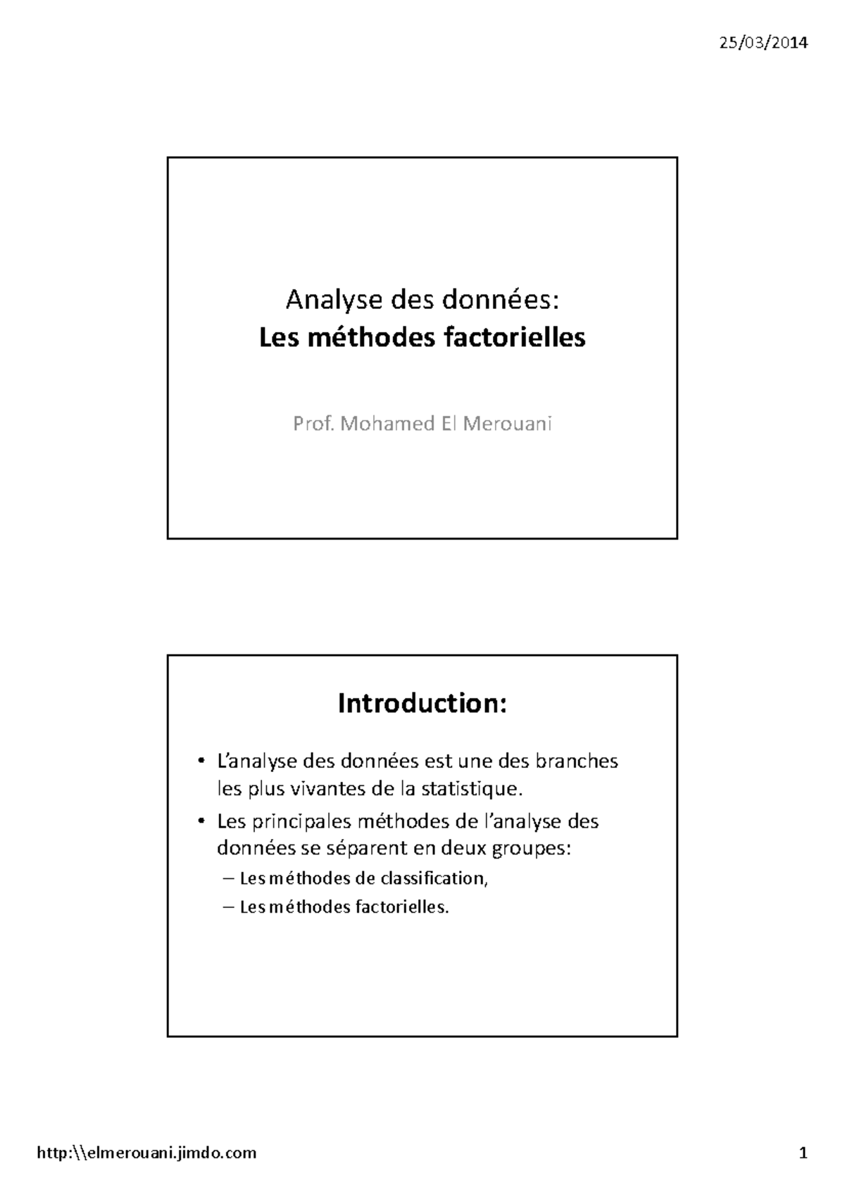 ACP+et+AFC - Analyse des données: Les méthodes factorielles Prof. Mohamed El Merouani ...