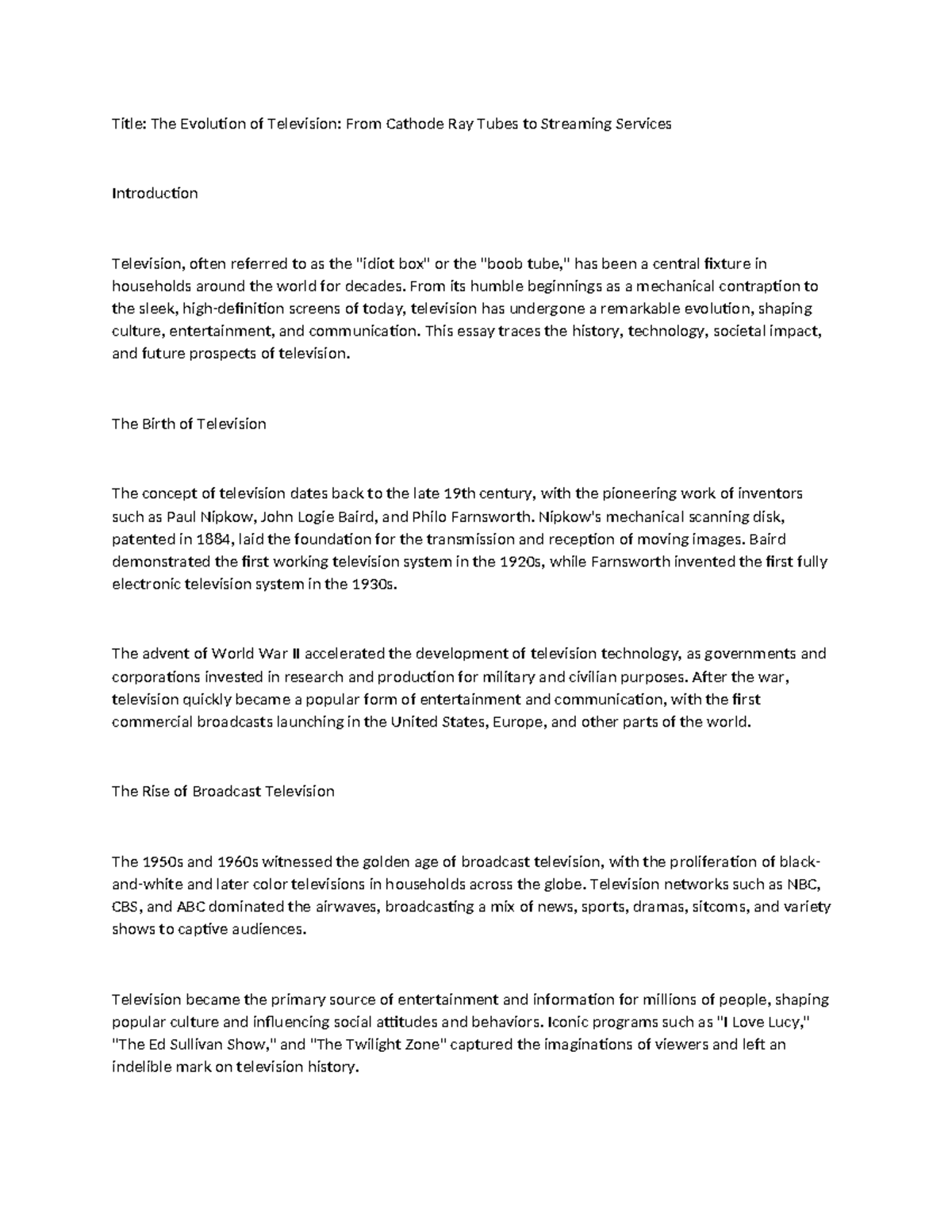 Evolution of Television - From its humble beginnings as a mechanical ...