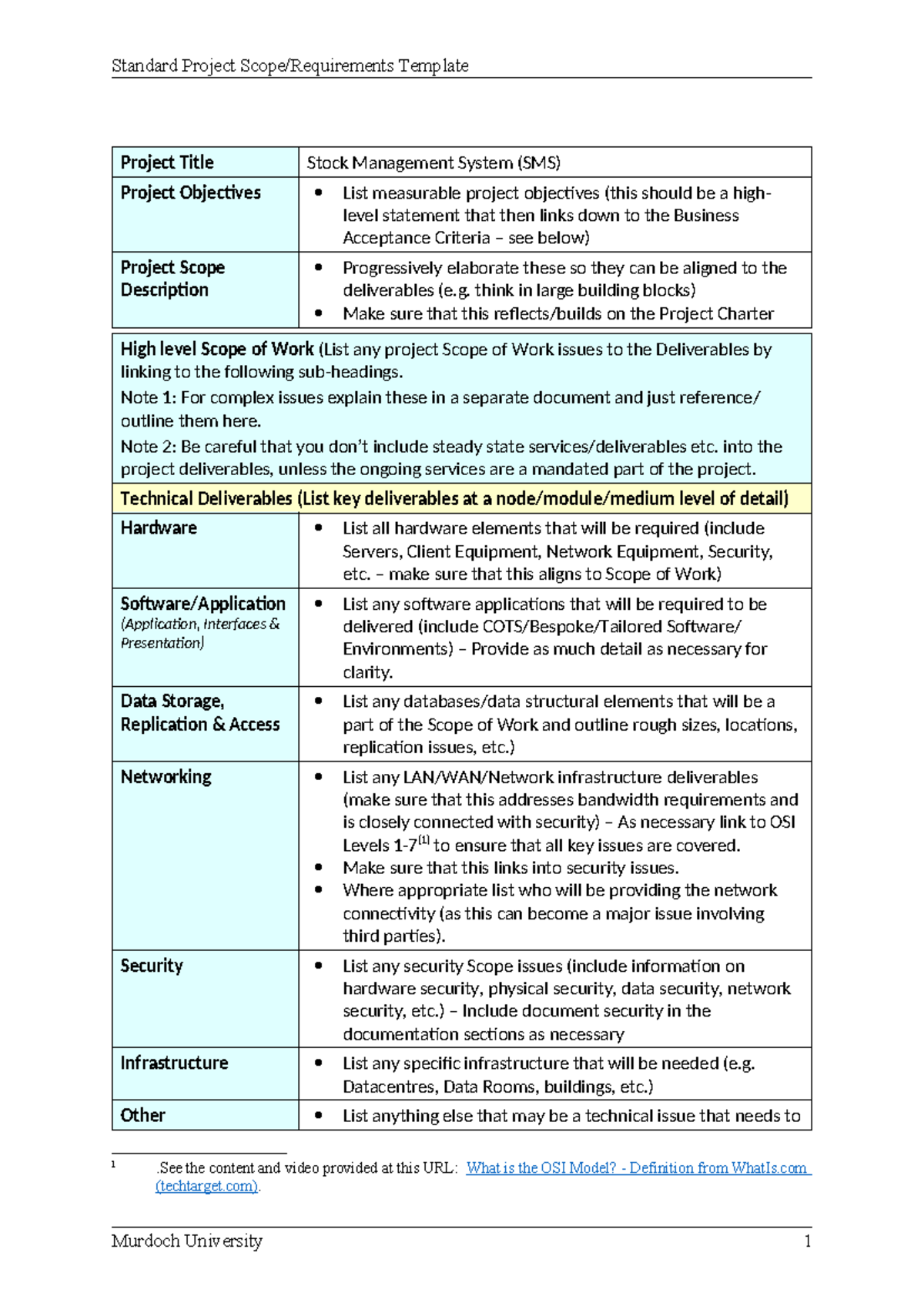 Project Scope-Requirements Template - Project Title Stock Management System (SMS) Project ...