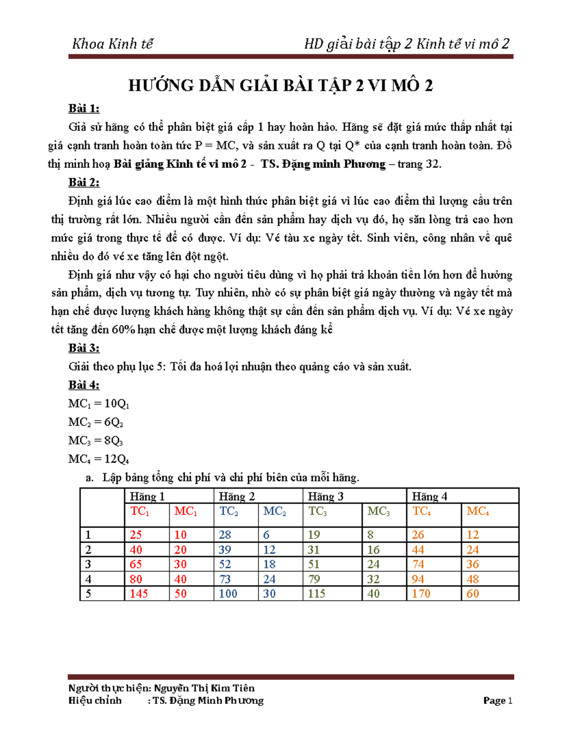 Huong dan giai bt2 vimo2 - Khoa Kinh tếế HD gi i bài t p 2 Kinh tếế vi mô 2ả ậ HƯỚNG DẪN GIẢI ...