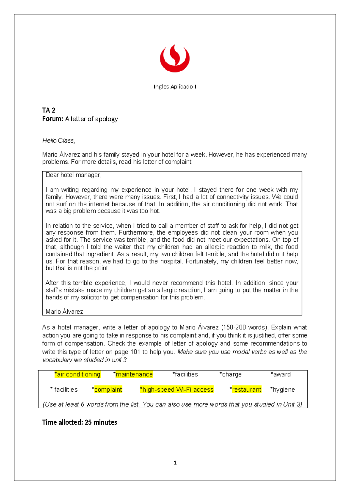 TA2 Inglés Aplicado 1 HO64 modified - Ingles Aplicado I TA 2 Forum: A ...