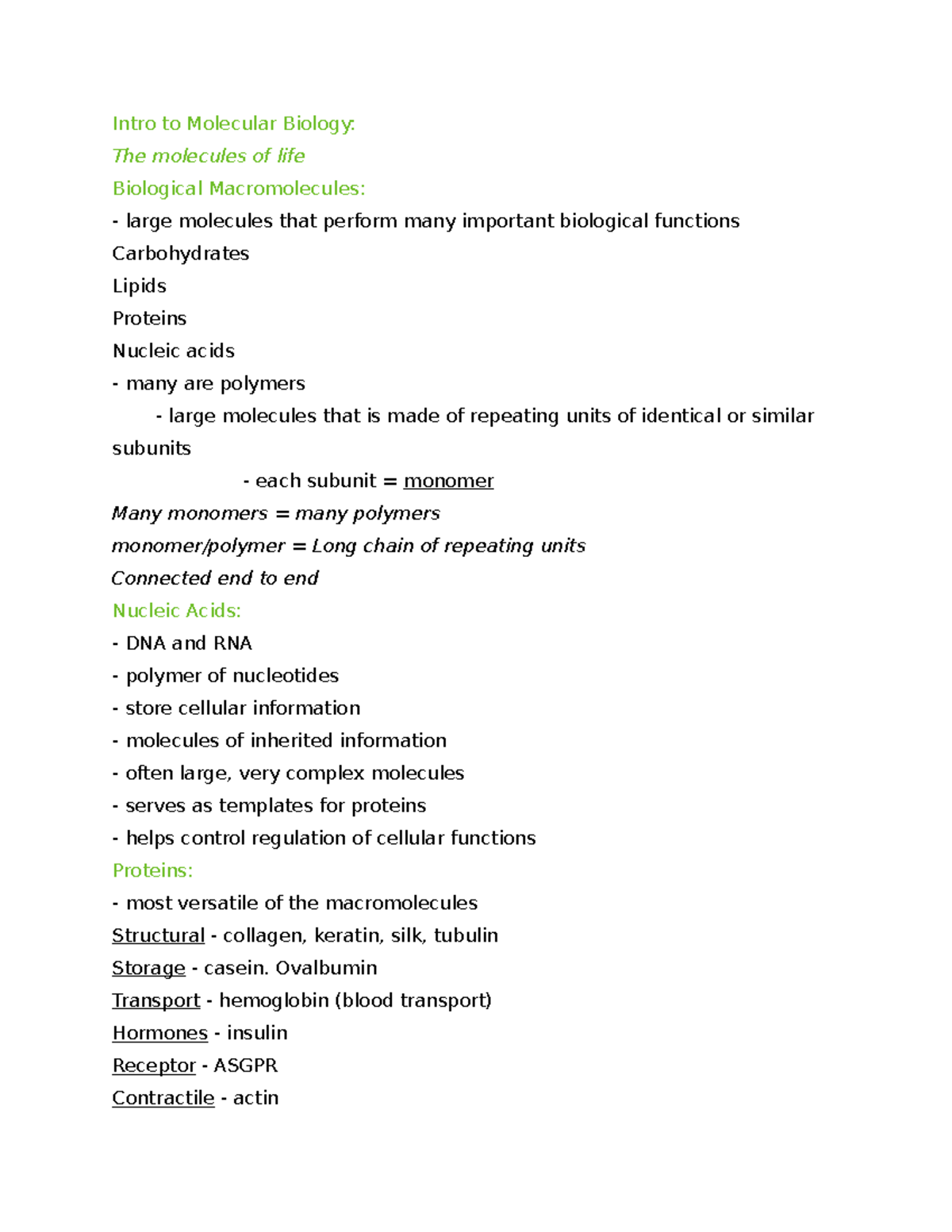 BSC 170 9-19-22 - Instructor: Wade Nichols - Intro to Molecular Biology ...