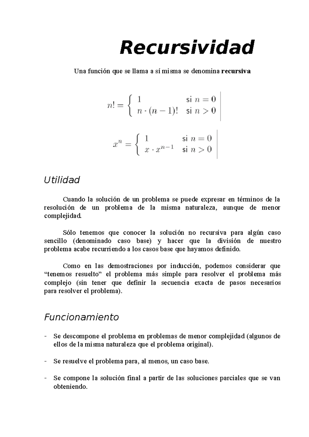 R74490 - Estructura de datos - Recursividad Una función que se llama a ...
