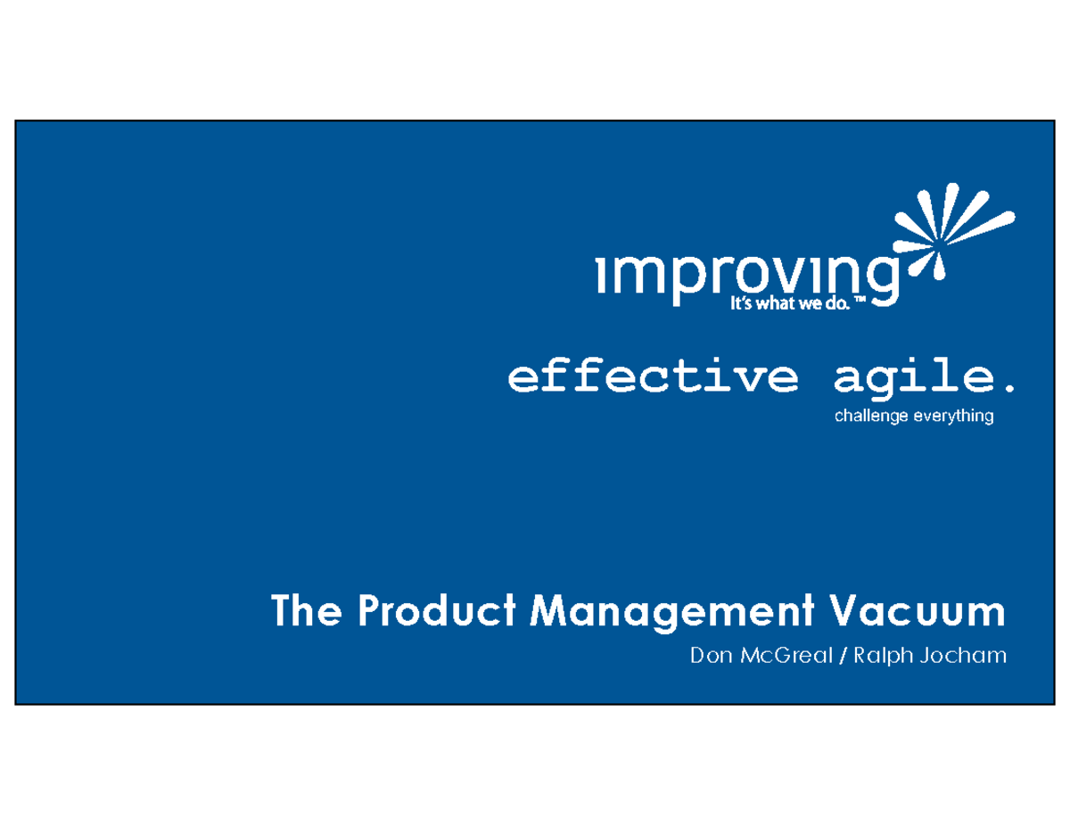 Product-Management-Vacuum 2018 0807 - effective agile. challenge ...