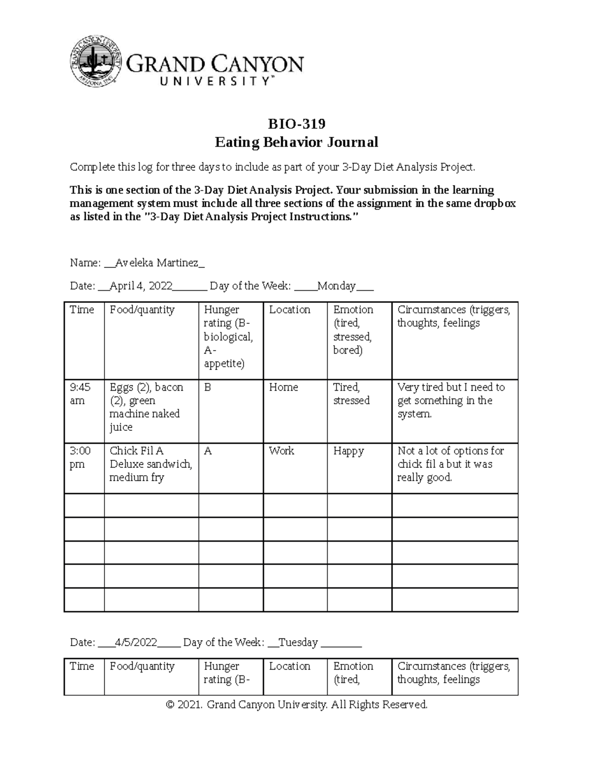 BIO-319-RS-Eating Behavior Journal - BIO- Eating Behavior Journal ...
