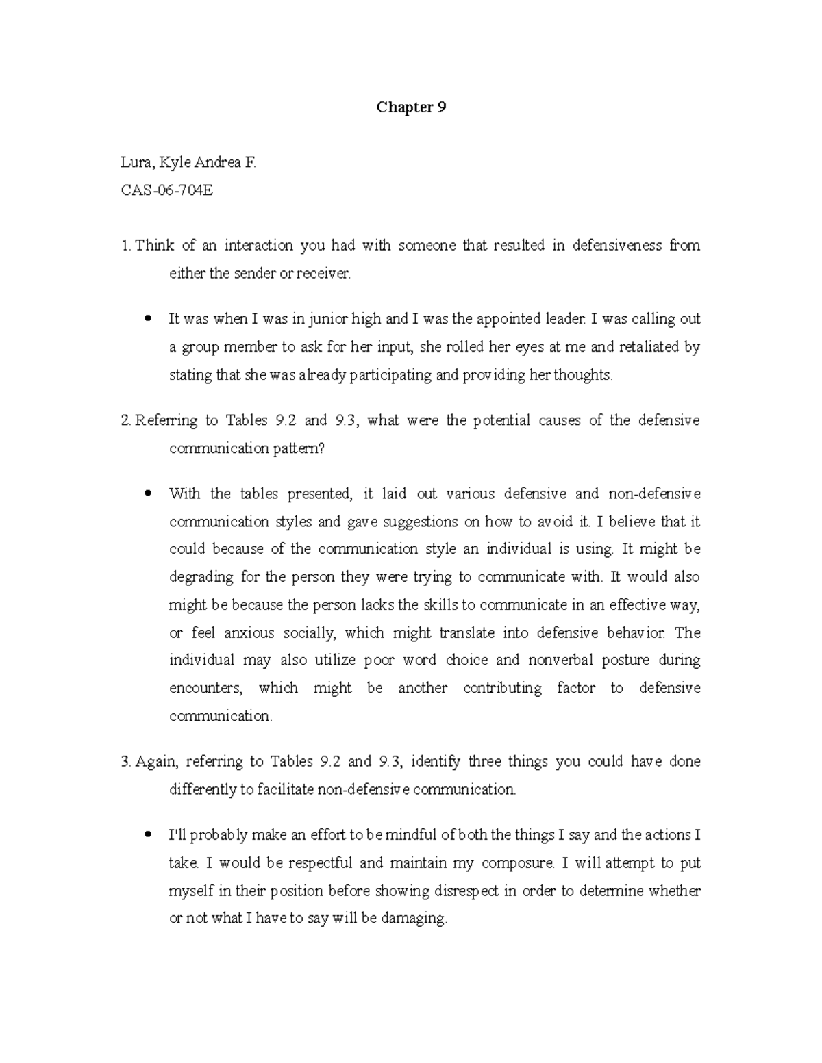 LURA HBO-ACT-9 - HBO-ACT-9 - Chapter 9 Lura, Kyle Andrea F. CAS-06-704E Think of an interaction ...