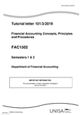 FAC1502 - Unisa - Financial Accounting Principles - Studocu