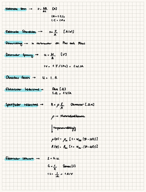 Formelsammlung TE mit Formeln - Technische Elektrizitätslehre - Studocu