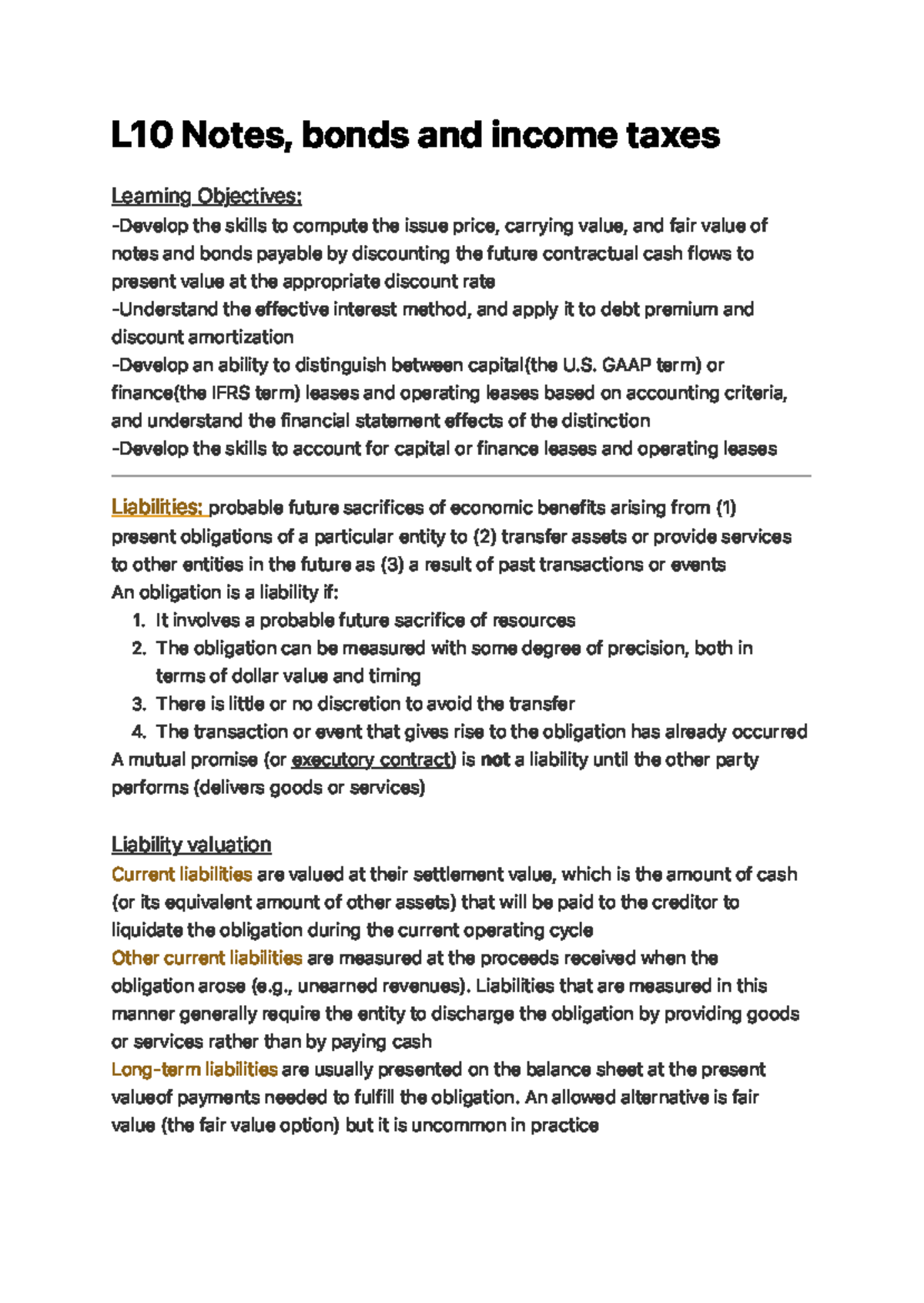 L10 Notes, bonds and income taxes - L 10 Notes, bonds and income taxes ...