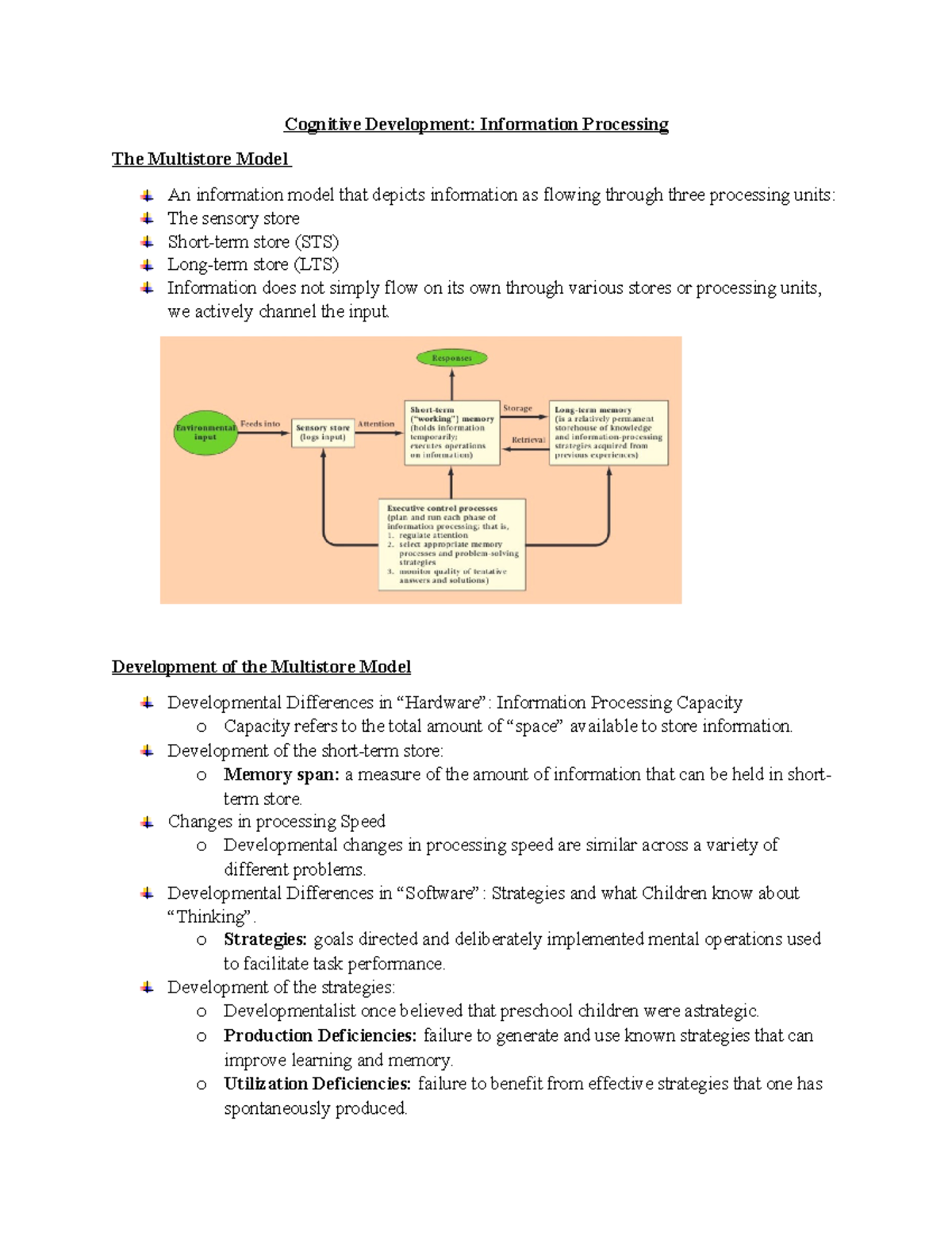 Psyc 2314- Cognitive Development Information Processing - Cognitive Development: Information ...