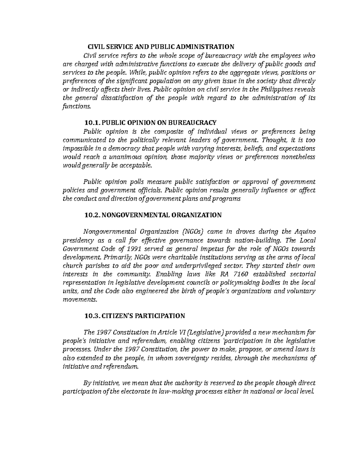 Civil Service AND Public Administration - CIVIL SERVICE AND PUBLIC ...