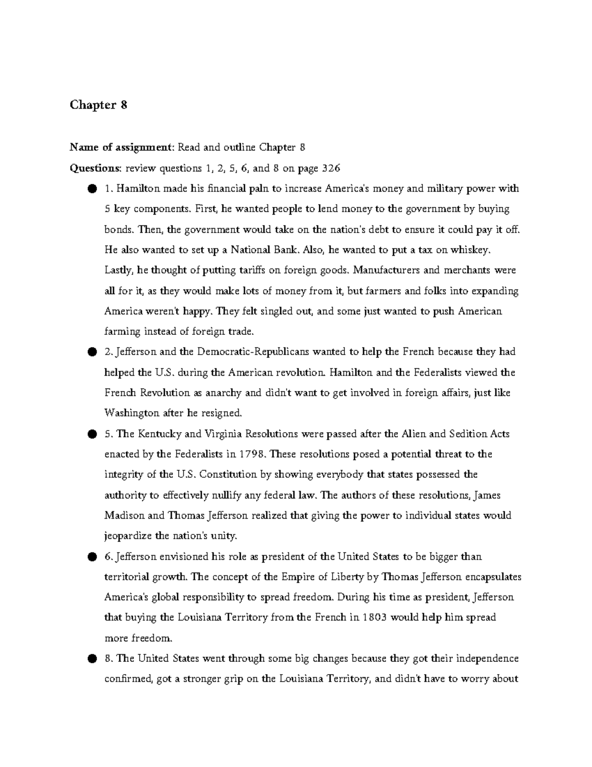 Chapter 8 Give me Liberty - Chapter 8 Name of assignment: Read and ...