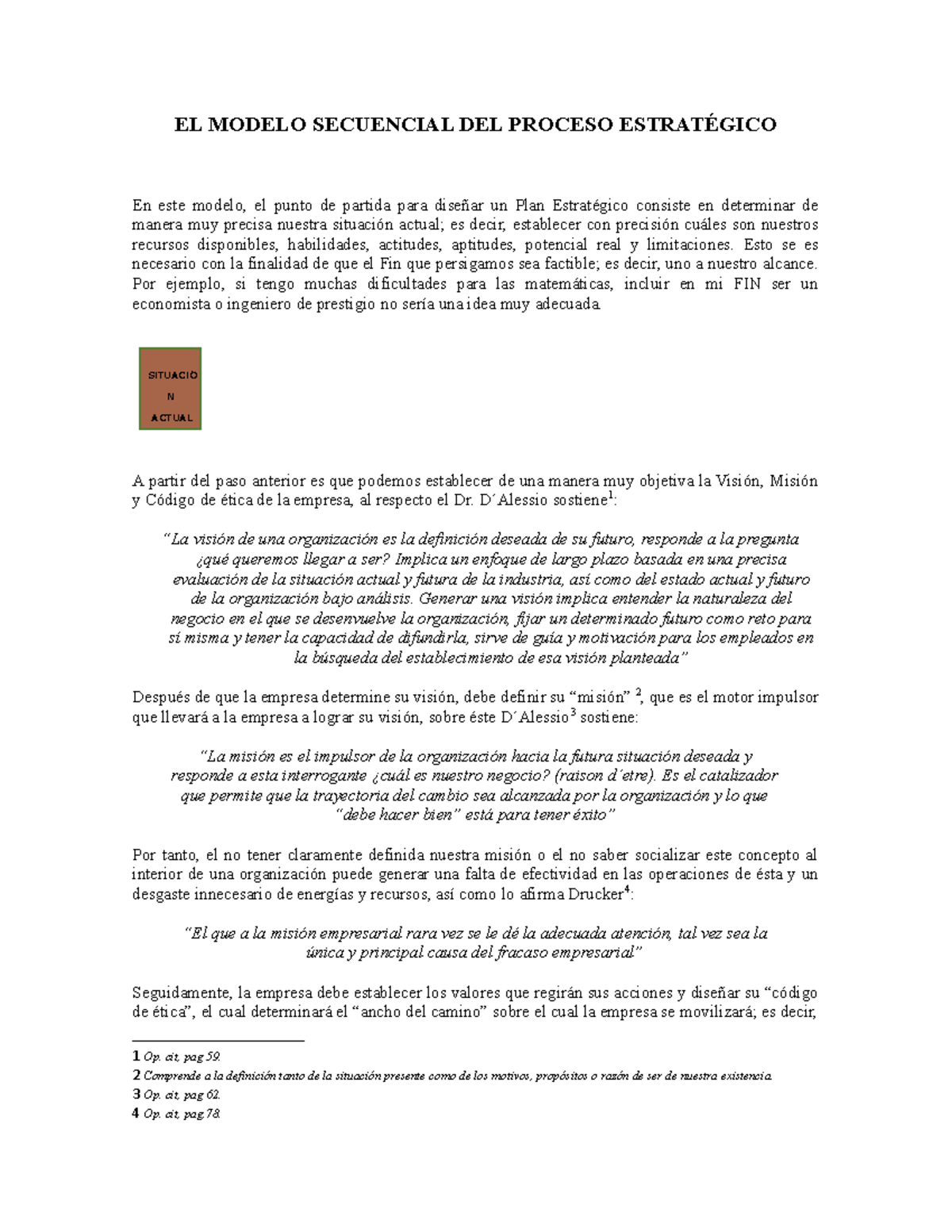 EL modelo secuencial del proceso estratégico - EL MODELO SECUENCIAL DEL ...