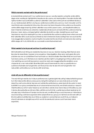 DNA- Leah analysis GCSE Drama - LEAH- Costume, hair, makeup Wears her ...