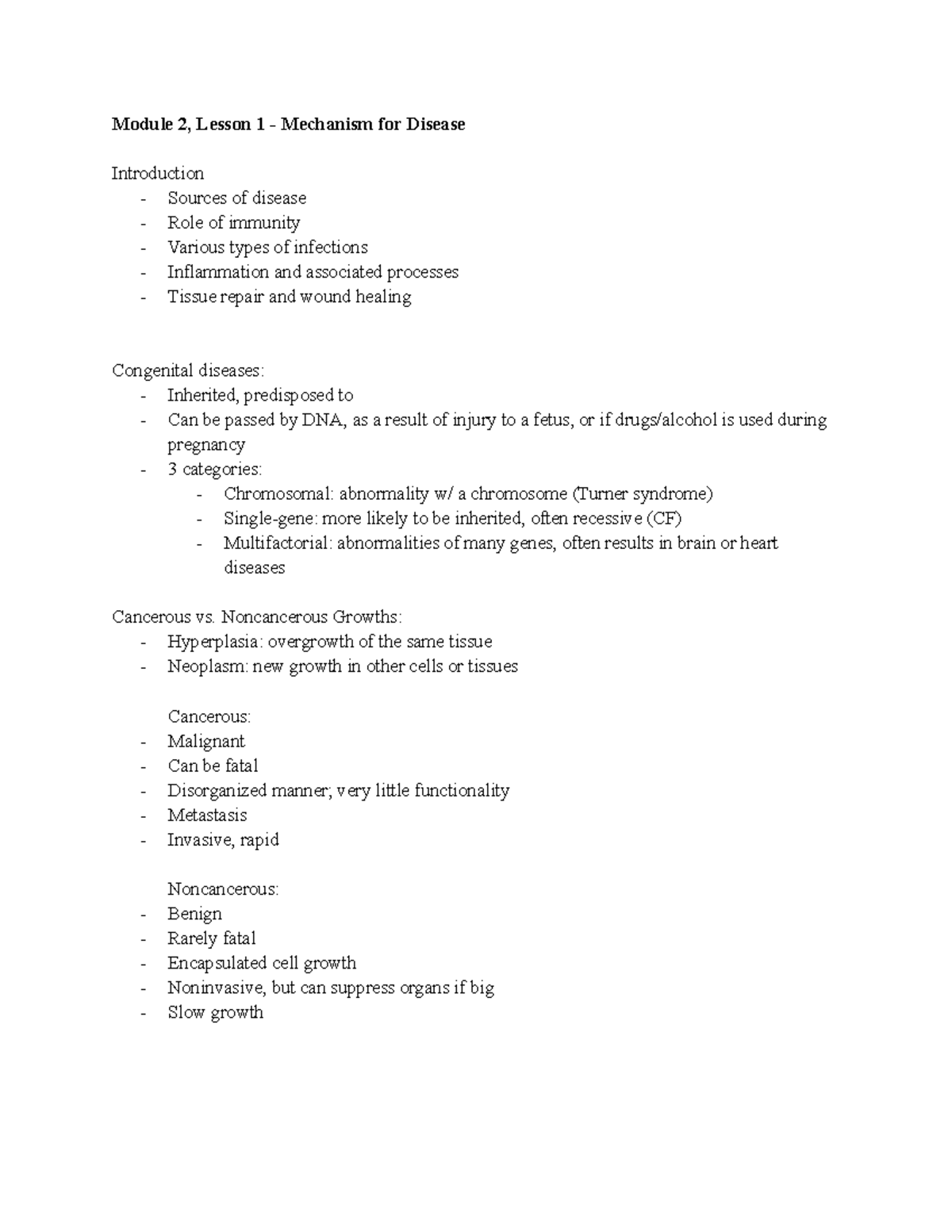 Pathopharmacology 2 - Module 2, Lesson 1 - Mechanism for Disease ...
