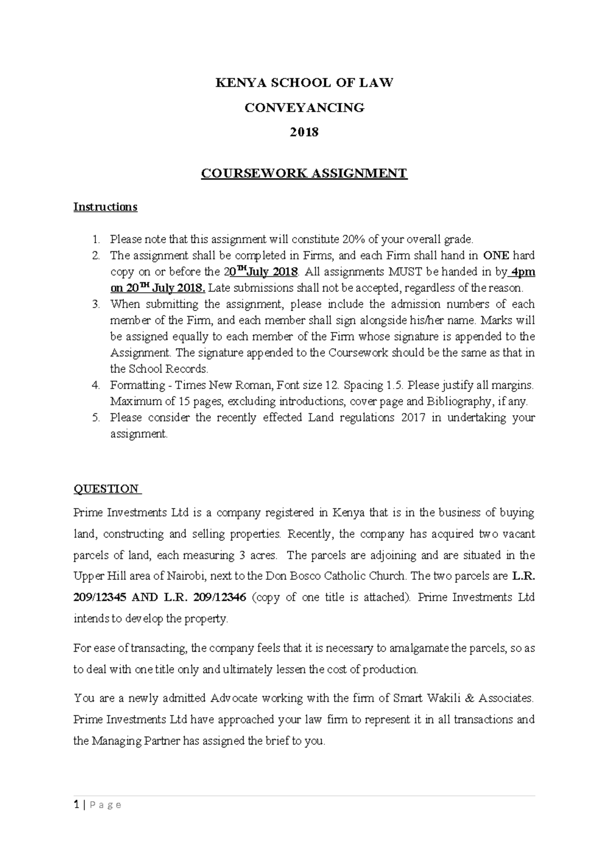 Questions of Transfer - KENYA SCHOOL OF LAW CONVEYANCING 2018 ...