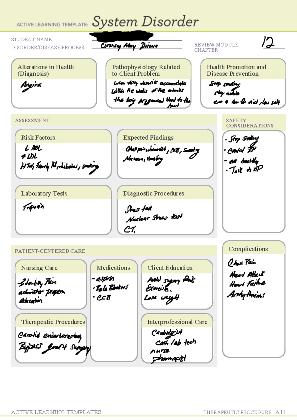 Community A2 - ATI templates - STUDENT NAME DISORDER/DISEASE PROCESS ...