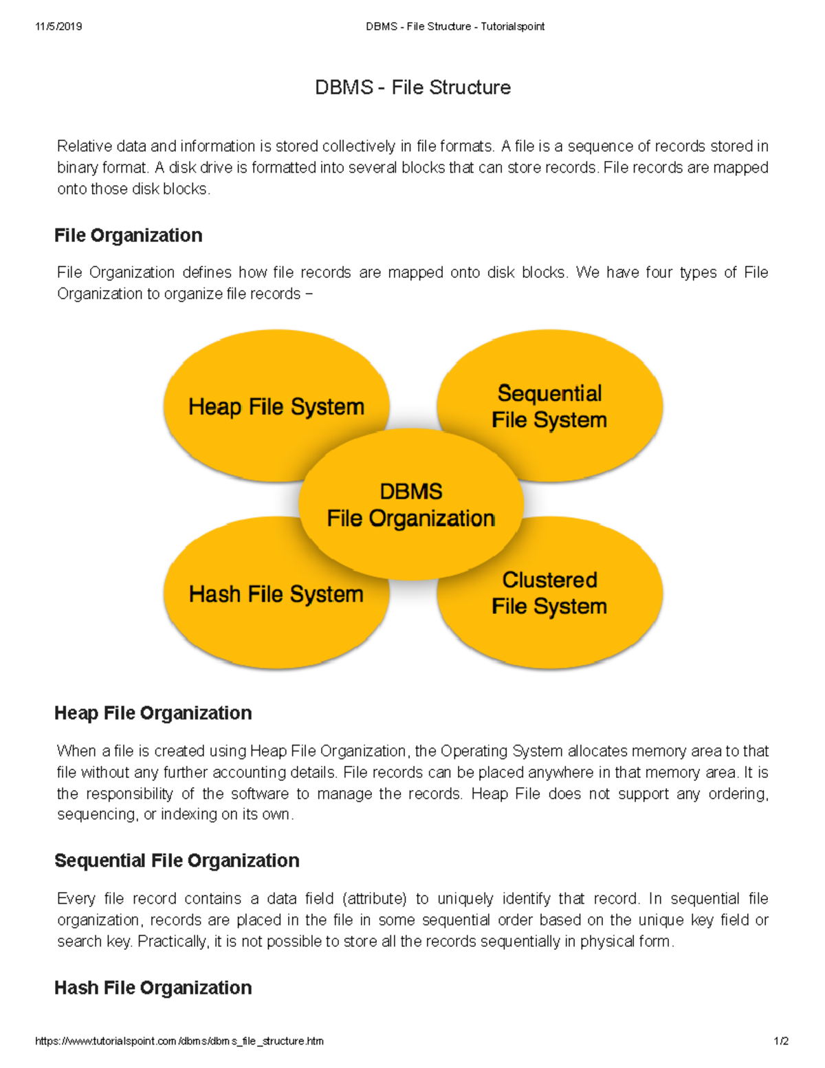 DBMS File Structure - 11/5/2019 DBMS - File Structure - Tutorialspoint ... DBMS File Structure - 11/5/2019 DBMS - File Structure - Tutorialspoint ...