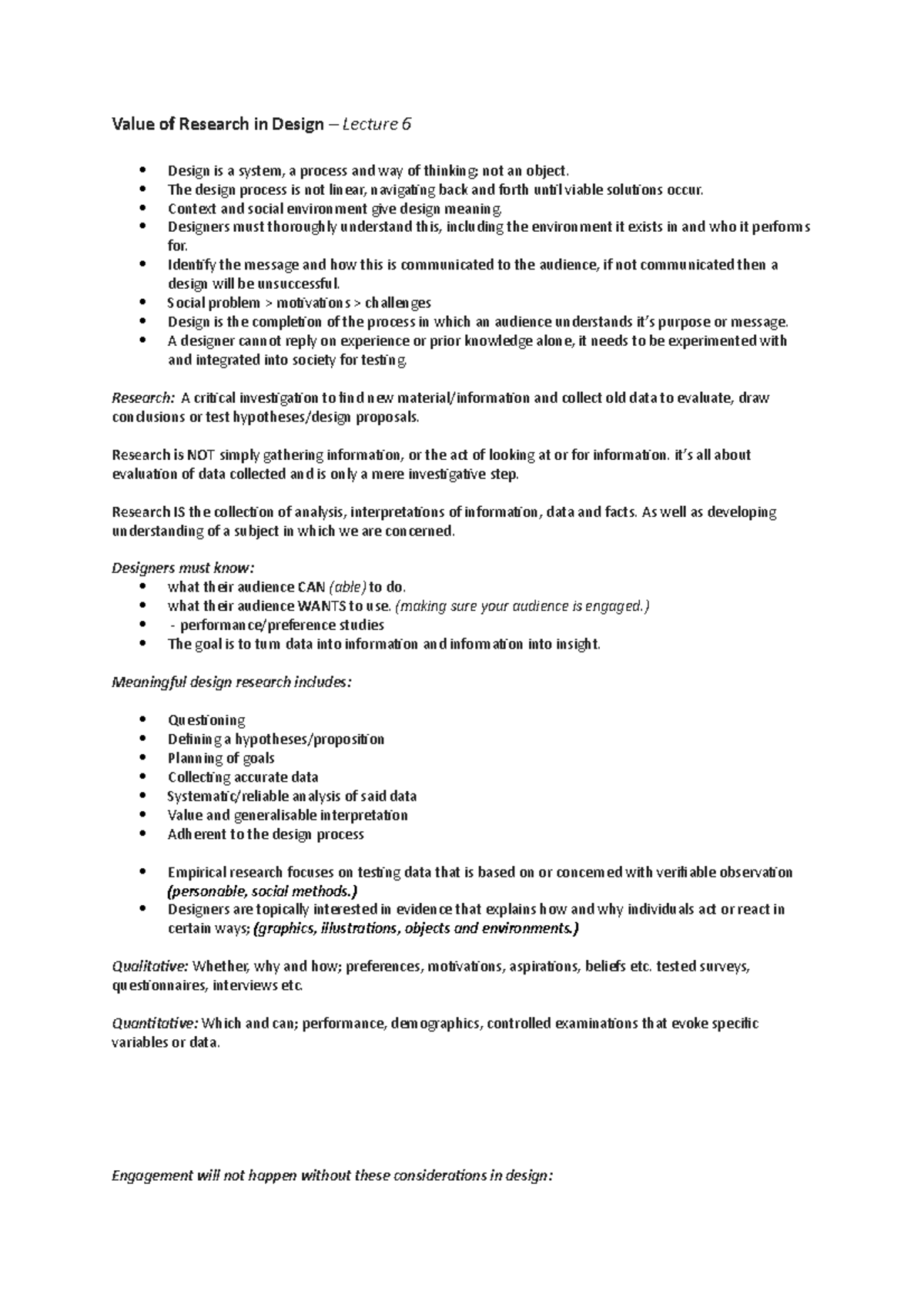 Lecture 6 - Value of Research - Value of Research in Design – Lecture 6 ...