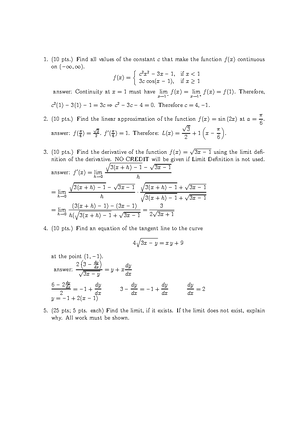 Calculus Formula Sheet - MATH1021 - USyd - Studocu