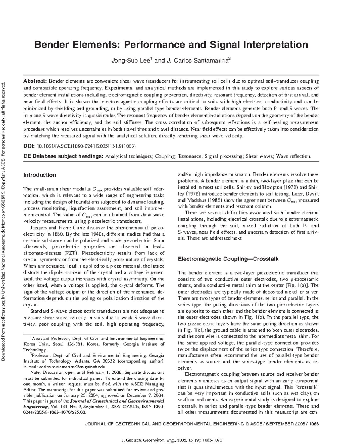Near field effect bender element - Bender Elements: Performance and ...