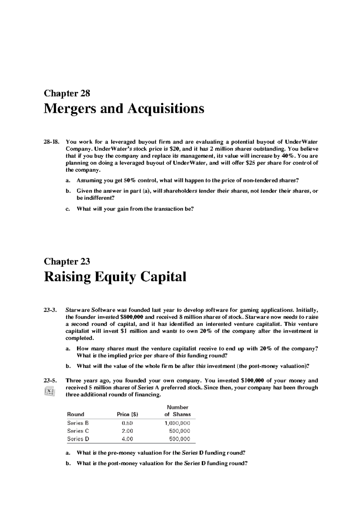 Q Week12 Ch23&28 - tutorial - Chapter 28 Mergers and Acquisitions 28-18 ...