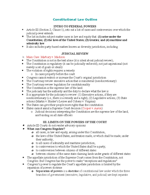 Good Old Outline - Constitutional Law Outline Purposes of the US ...