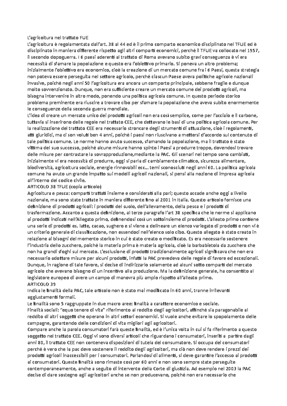 Copia di dir. agrario - Testo utile per la comprensione dell’esame - L ...