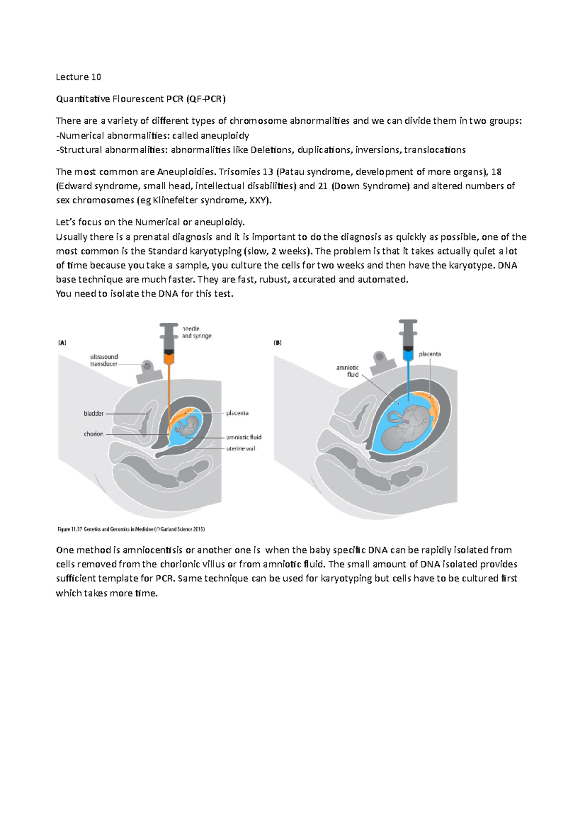 Lecture 10 - QF-PCR - Lecture 10 Quantitative Flourescent PCR (QF-PCR ...