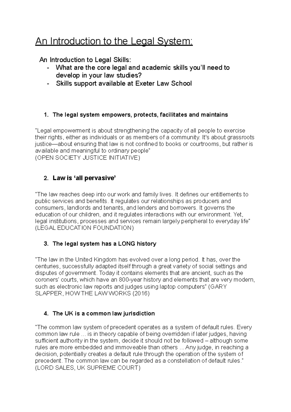 Lecture 2 - The Legal System - An Introduction to the Legal System: An ...