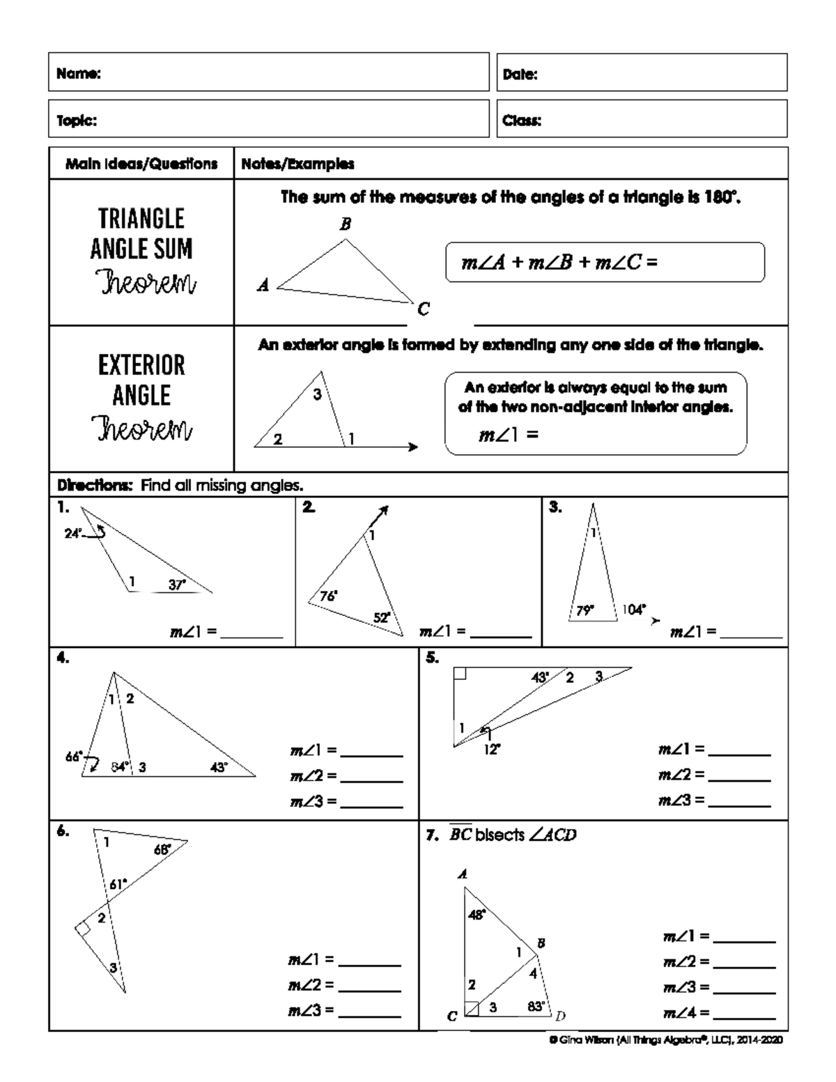 Lisbeth Rosero- Aguirre - Geo Unit4 L15 Angles Triangles pp10to13 - BLAW 2001 - Studocu