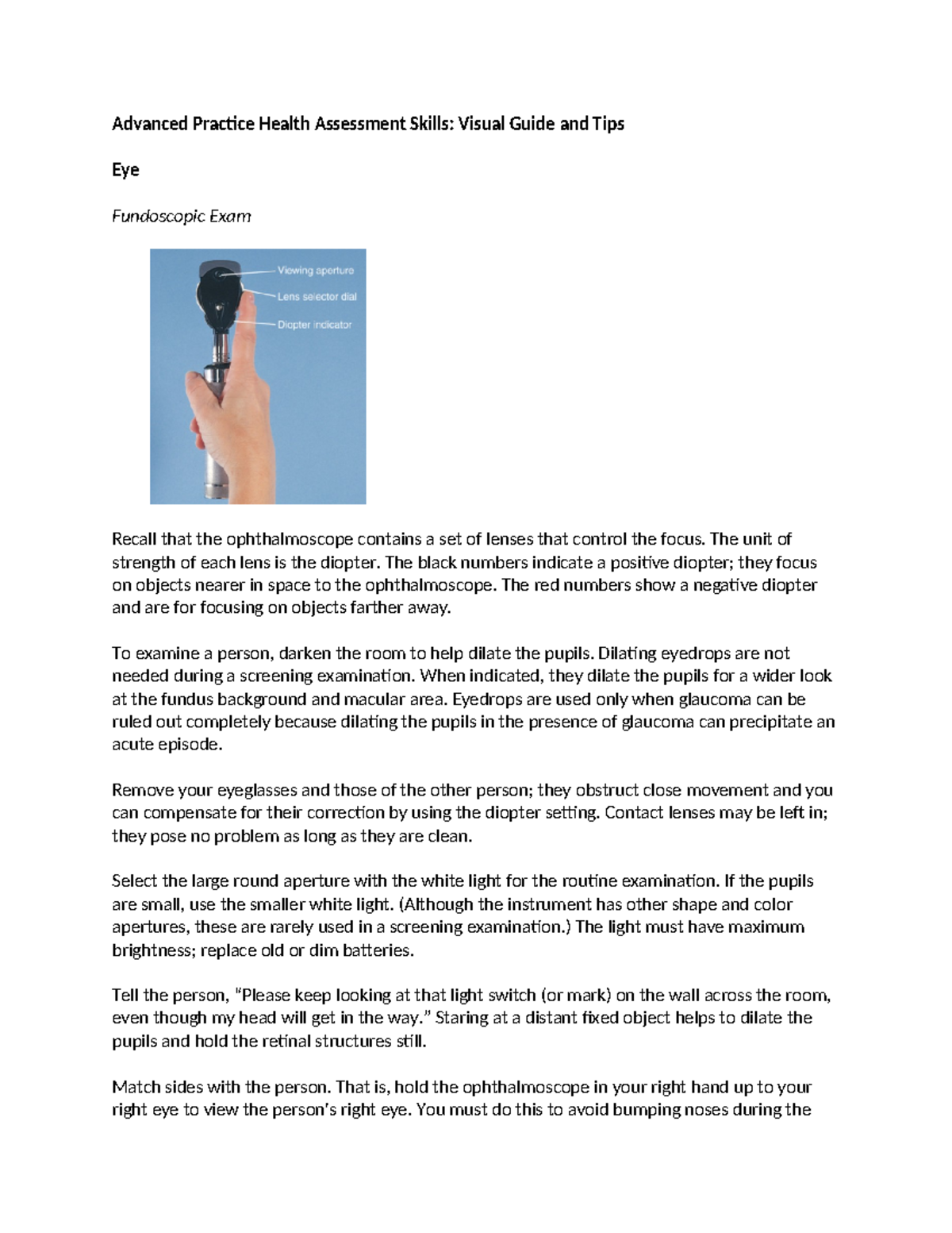 Advanced Practice Health Assessment Skills Visual Guide and Tips ...