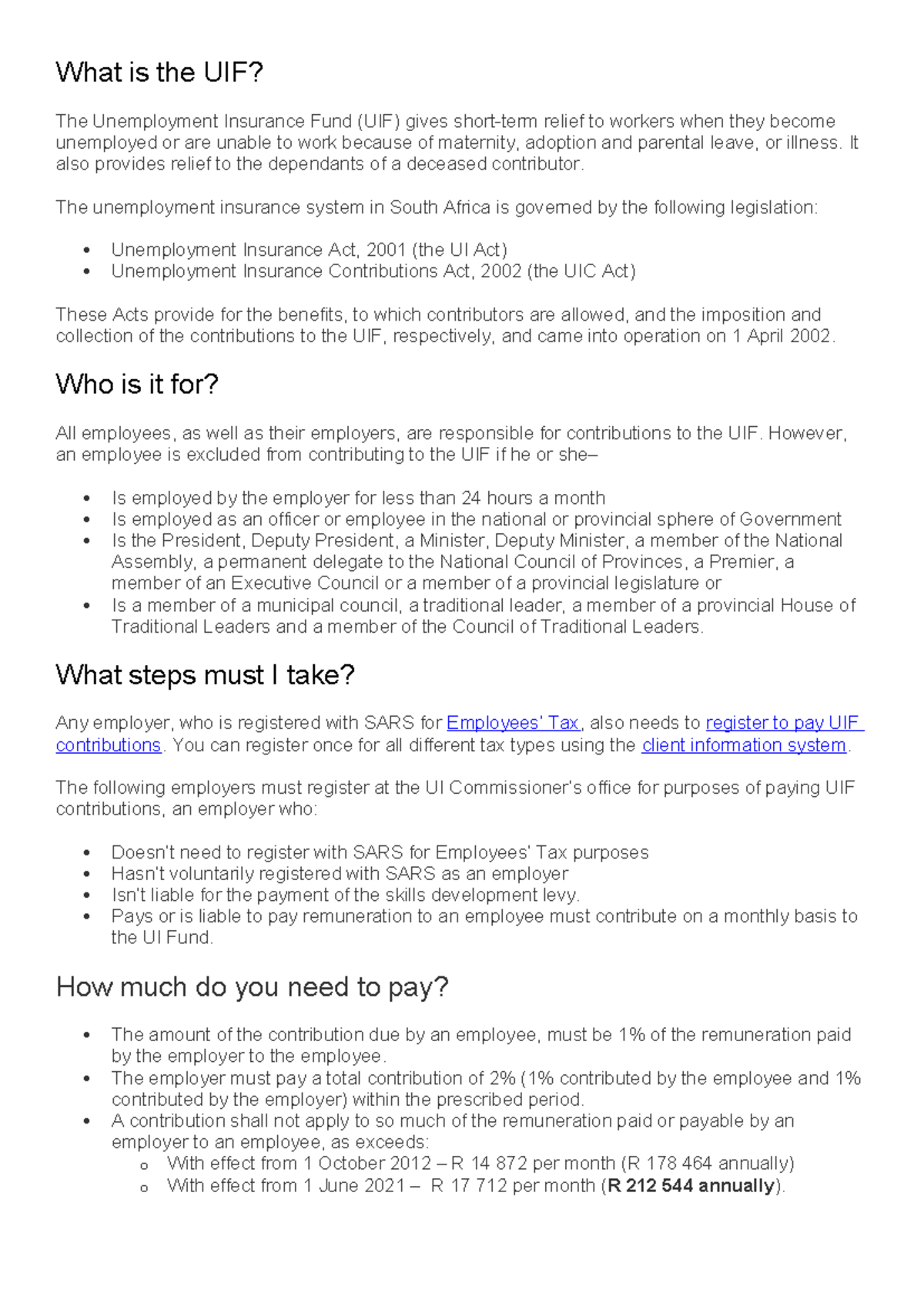 Item 2.11 =Update on UIF contributions - Feb 2024 - What is the UIF ...
