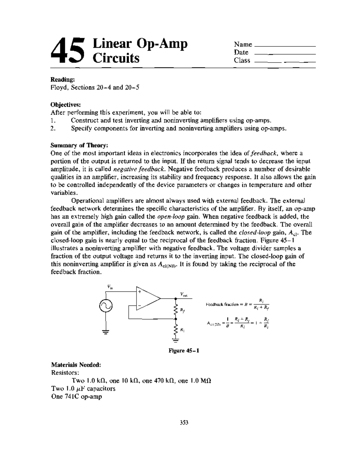 Exp 10 Linear Op-Amp Circuits - Electronics and Communication Engineering - Studocu