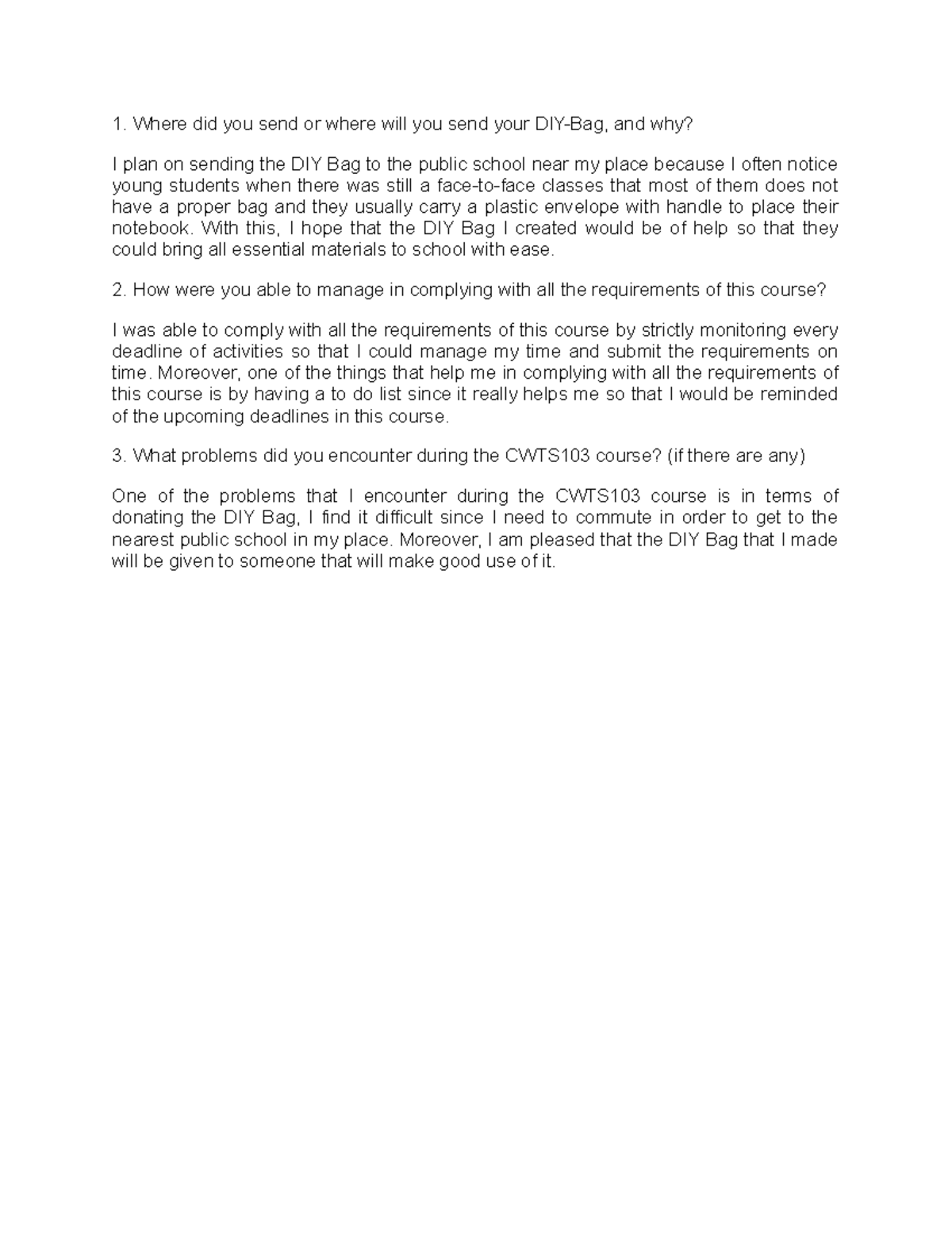 CWTS103 D Bbbb 0009 - Where did you send or where will you send your ...