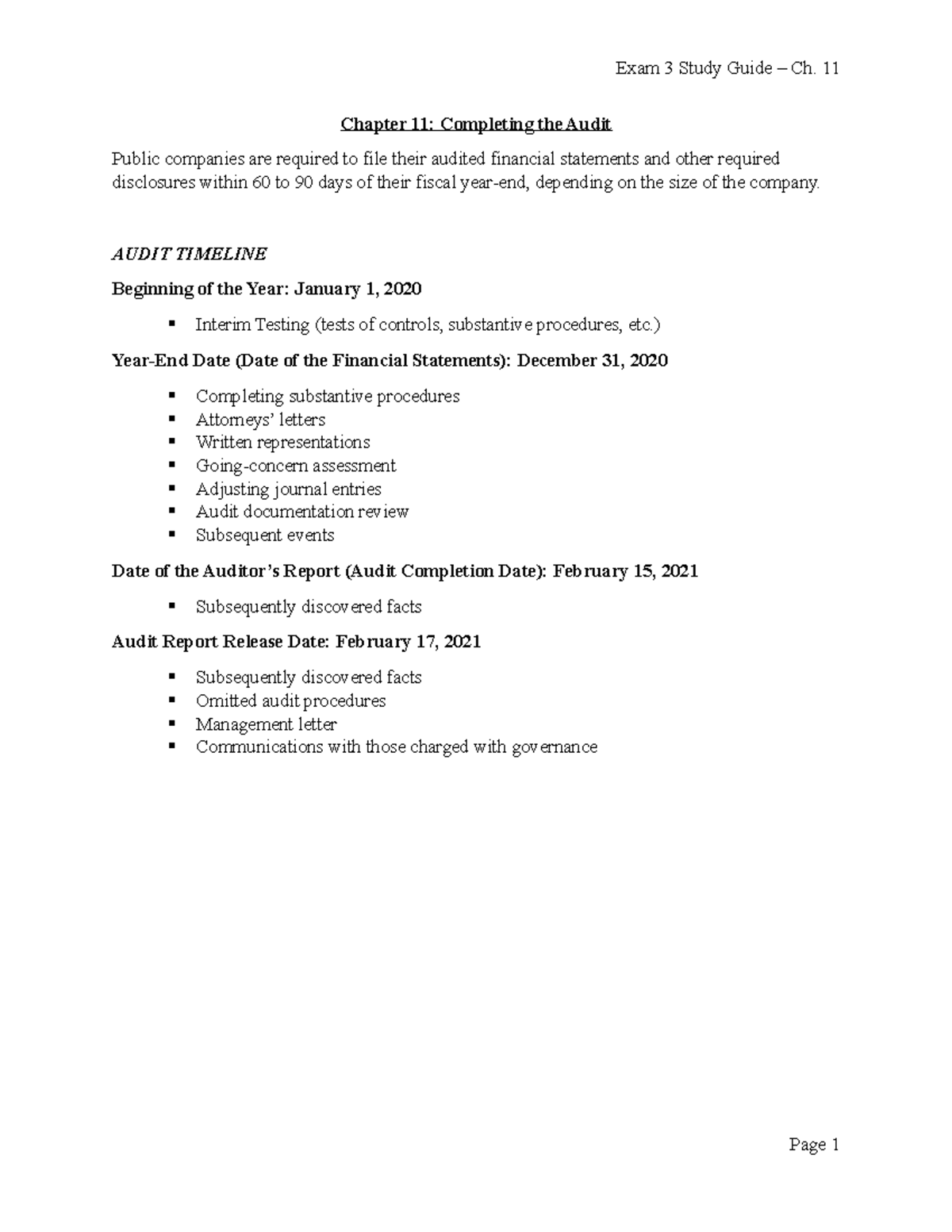 Exam 3 - Ch 11 (Study Guide Answers) - Exam 3 Study Guide – Ch. 11 ...