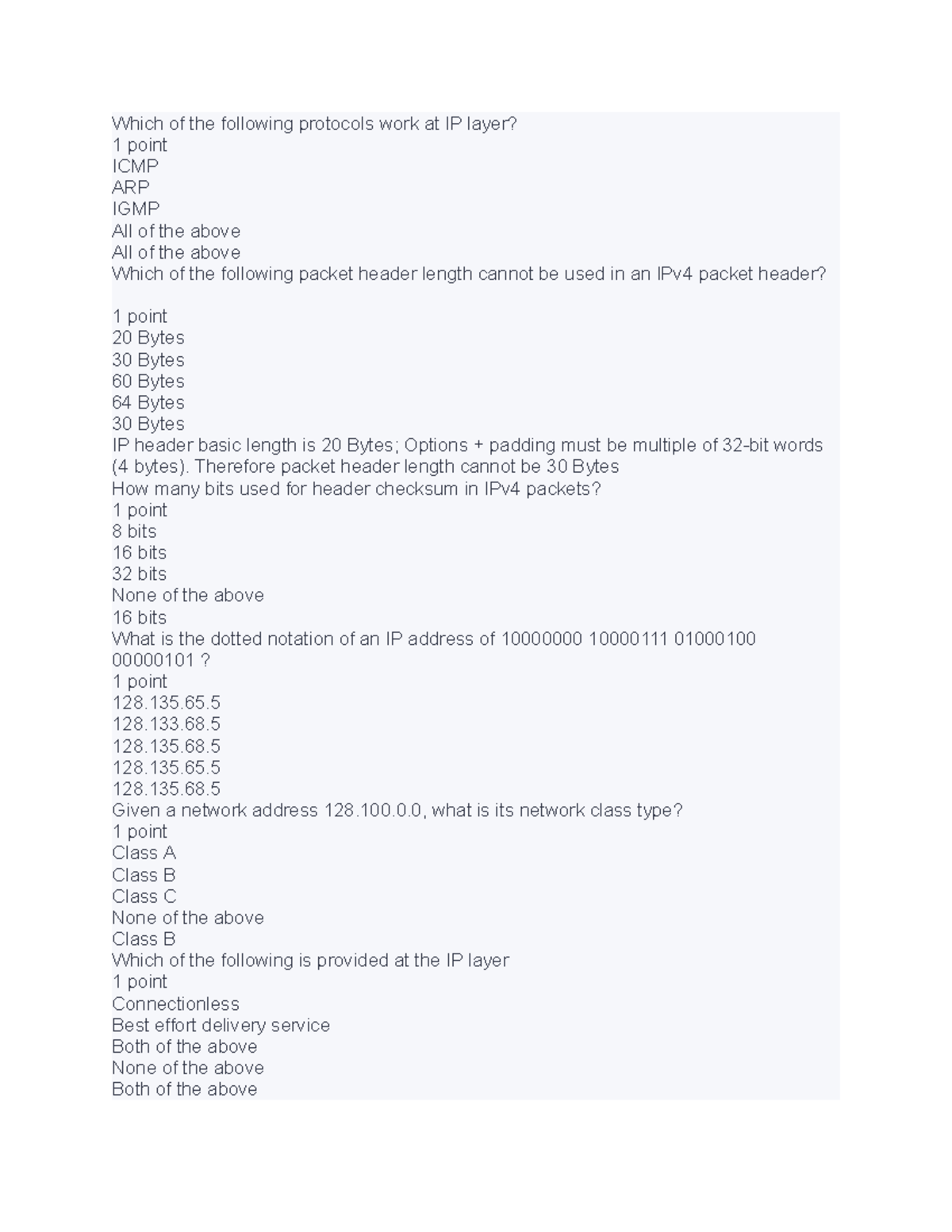 Key 4 - vdfv dfv dfv - Which of the following protocols work at IP ...