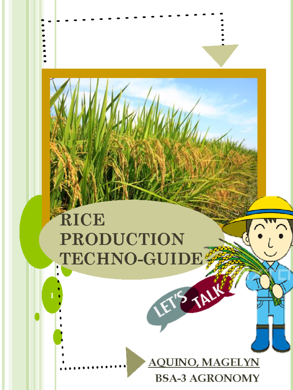 the RICE Production Technology guide - AQUINO, MAGELYN BSA-3 AGRONOMY ...
