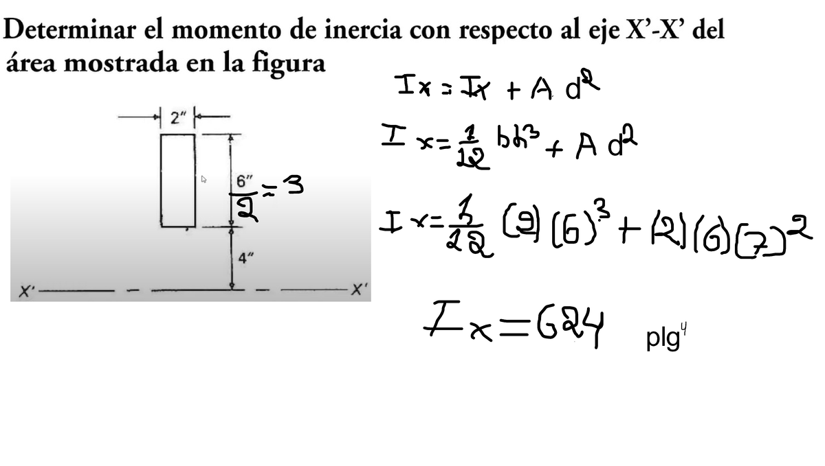 determine el momento de inercia con respecto al eje - Estatica - plg d ...