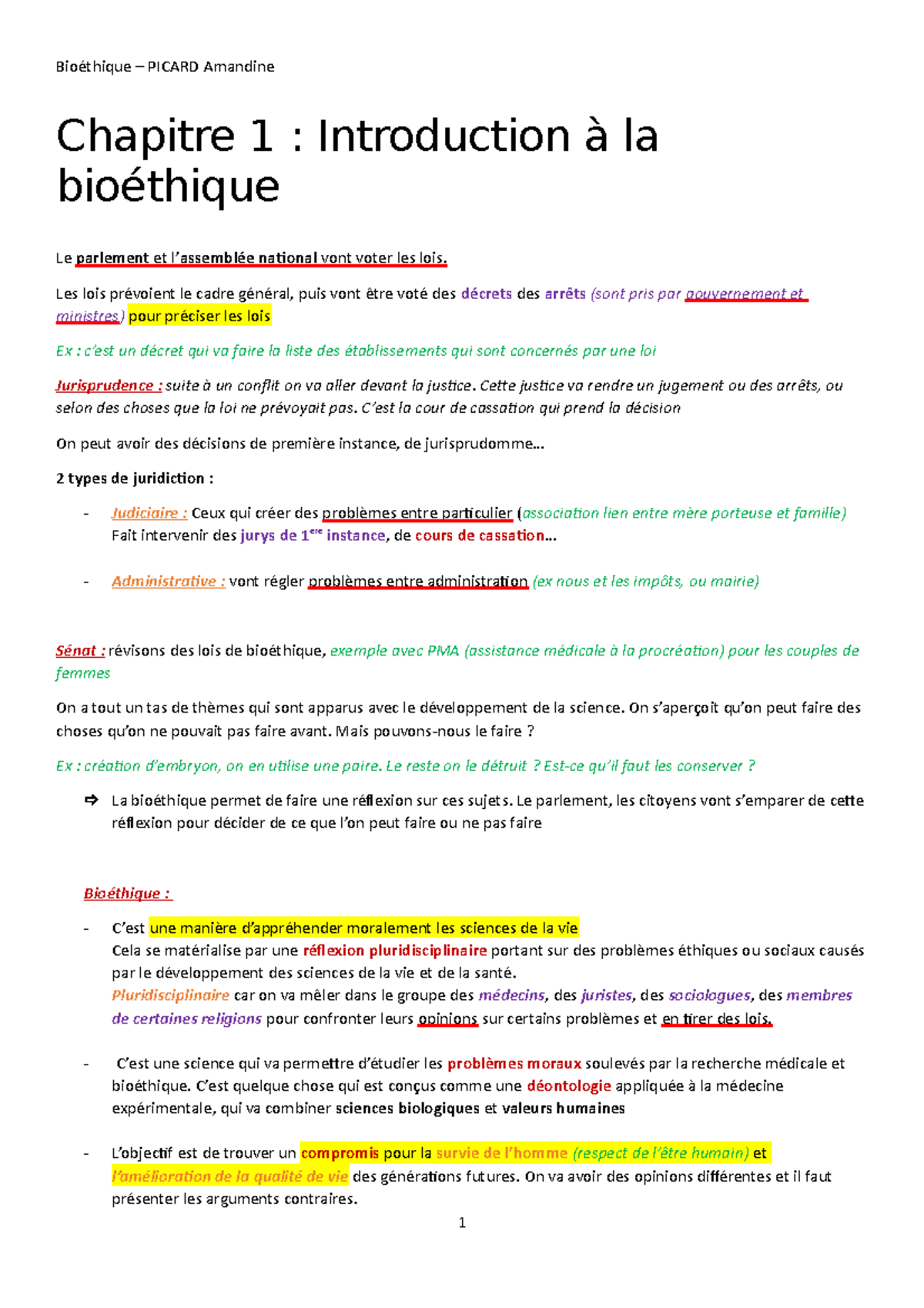 Chapitre 1 Introduction à la bioéthique - Chapitre 1 : Introduction à ...