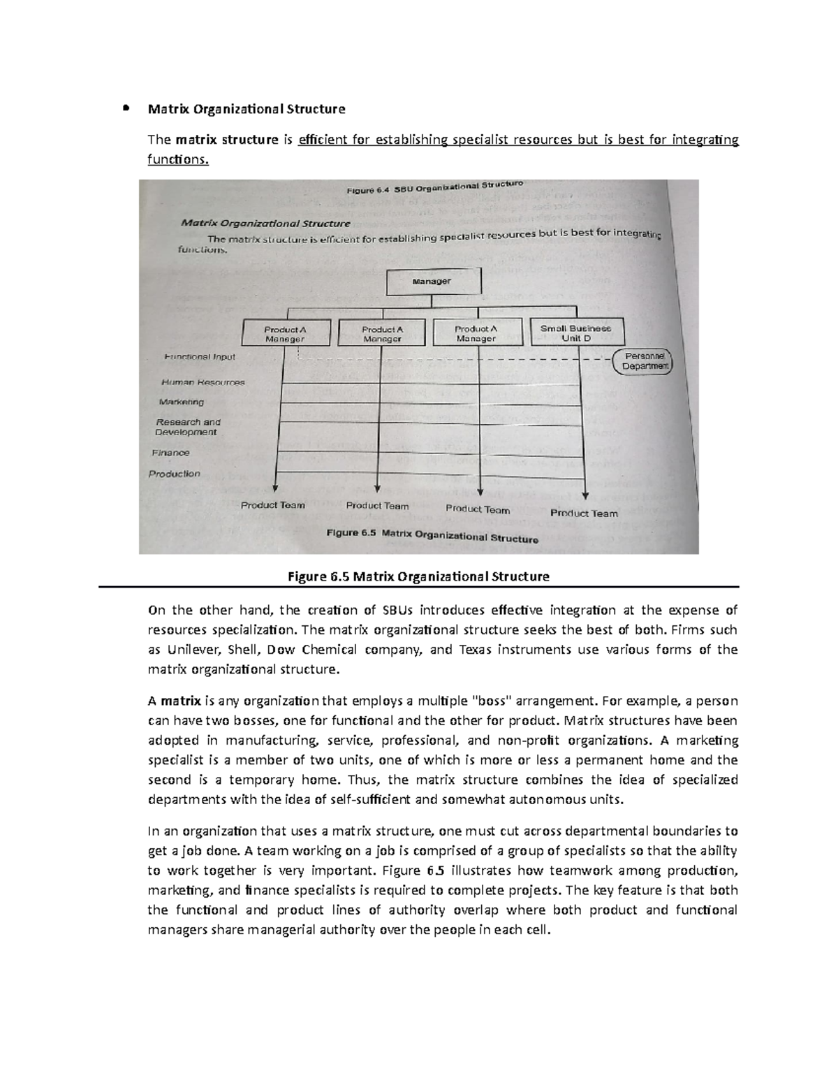 Matrix Organizational Structure - Figure 6 Matrix Organizational ...