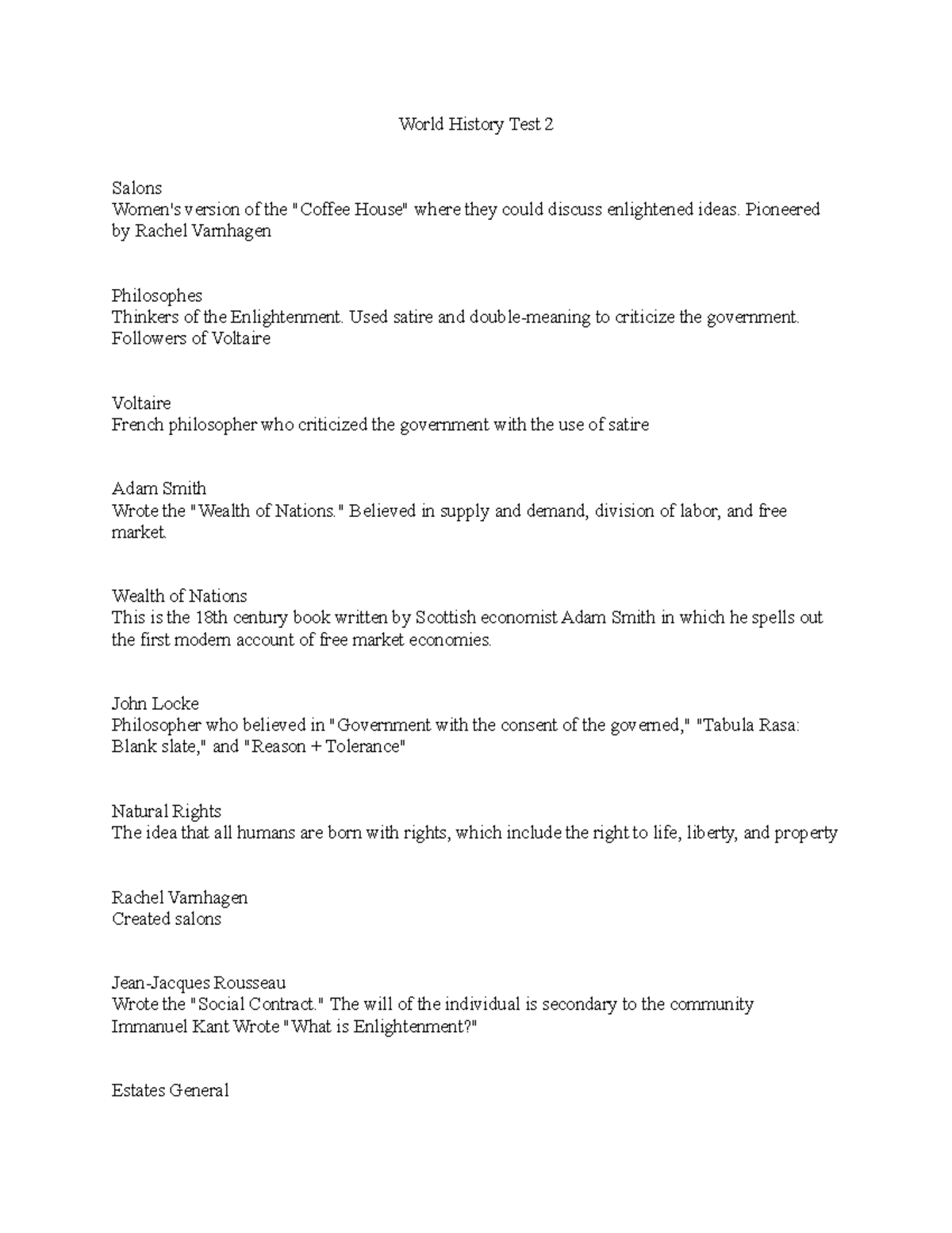 World History Test 2 - Study guide with answers - Deprecated API usage ...