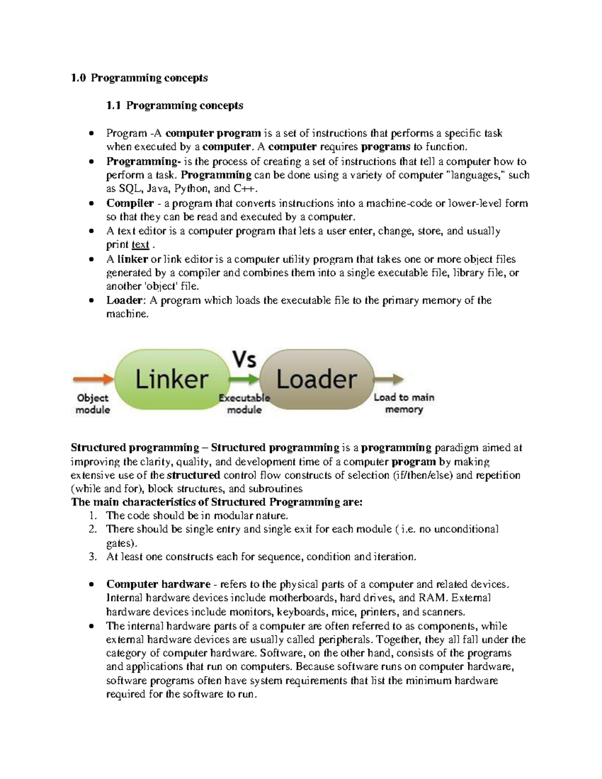Lecturer 1 And 2 And 3 Notes 1 Programming Concepts 1 Programming Concepts Program A Computer 6743