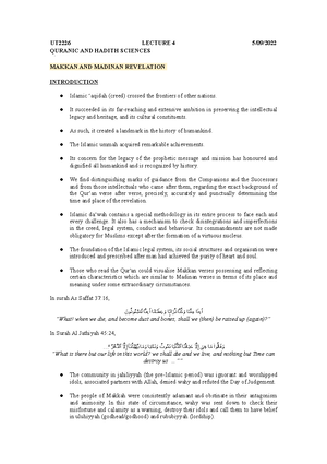 UNDERSTANDING WAHY AND ITS DEFINITION - UT2226 LECTURE 2 16/08/ QURANIC ...