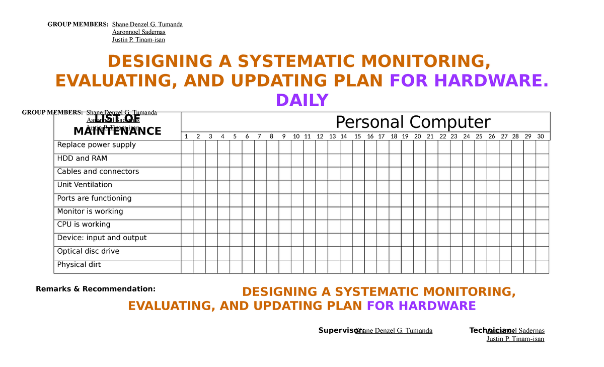 Tomands - I love tih s - DESIGNING A SYSTEMATIC MONITORING, EVALUATING ...